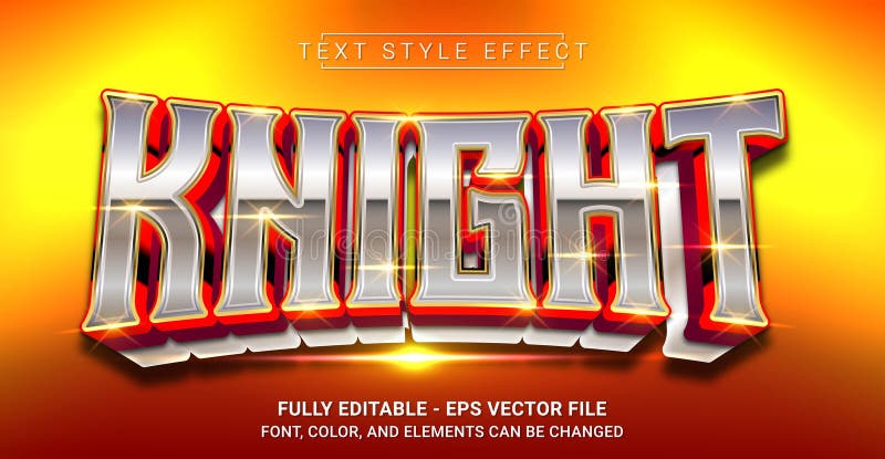 Knight Text Style Effect. Editable Graphic Text Template Stock Vector ...