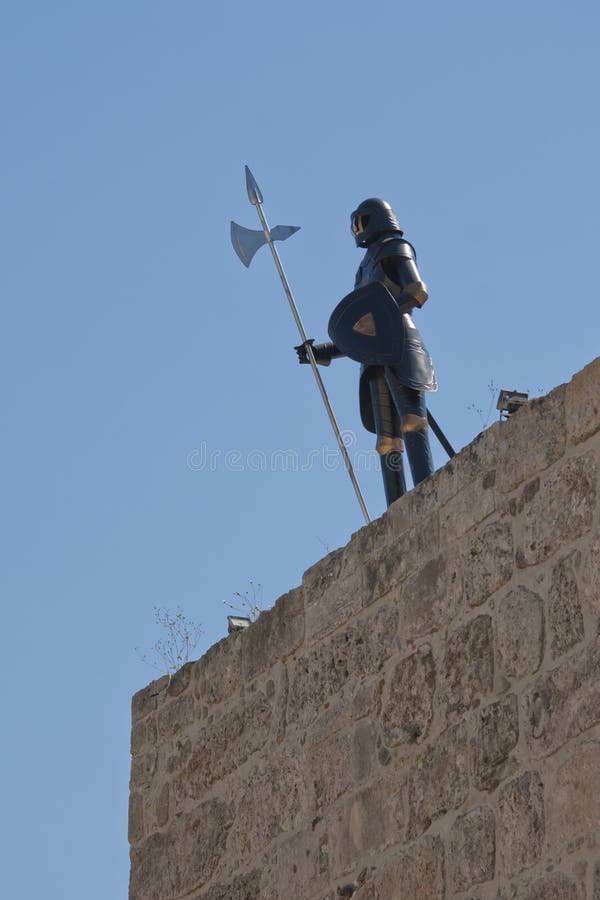 Knight on the wall stock image. Image of armor, castle - 43737117