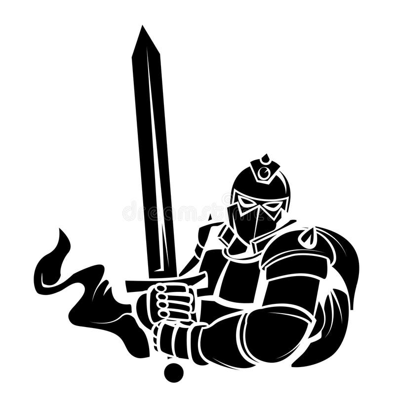 Warrior knight mascot stock vector. Illustration of college - 97779421