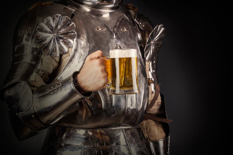 Knight wearing armor stock image. Image of heavy, alcohol - 44039785