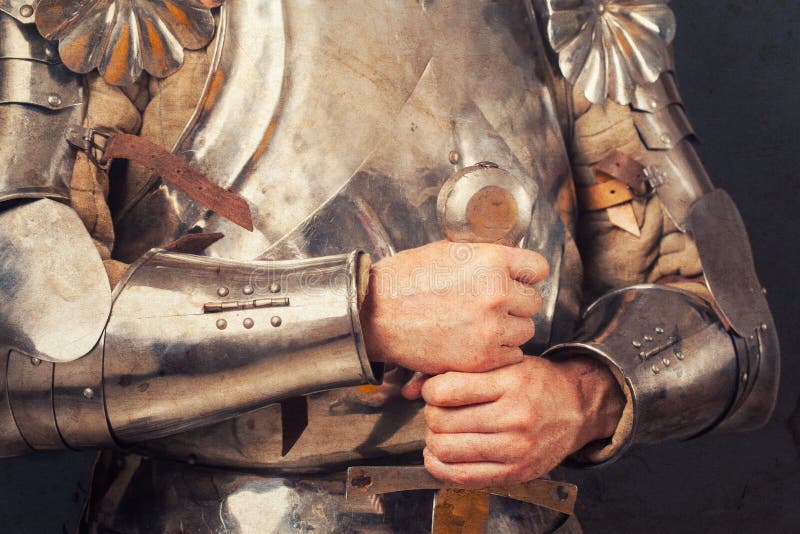 Knight wearing armor stock image. Image of iron, heavy - 44040023