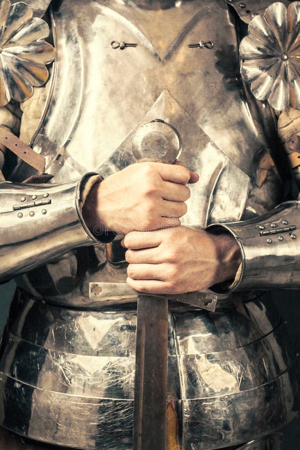 Knight wearing armor stock photo. Image of middle, great - 44040118