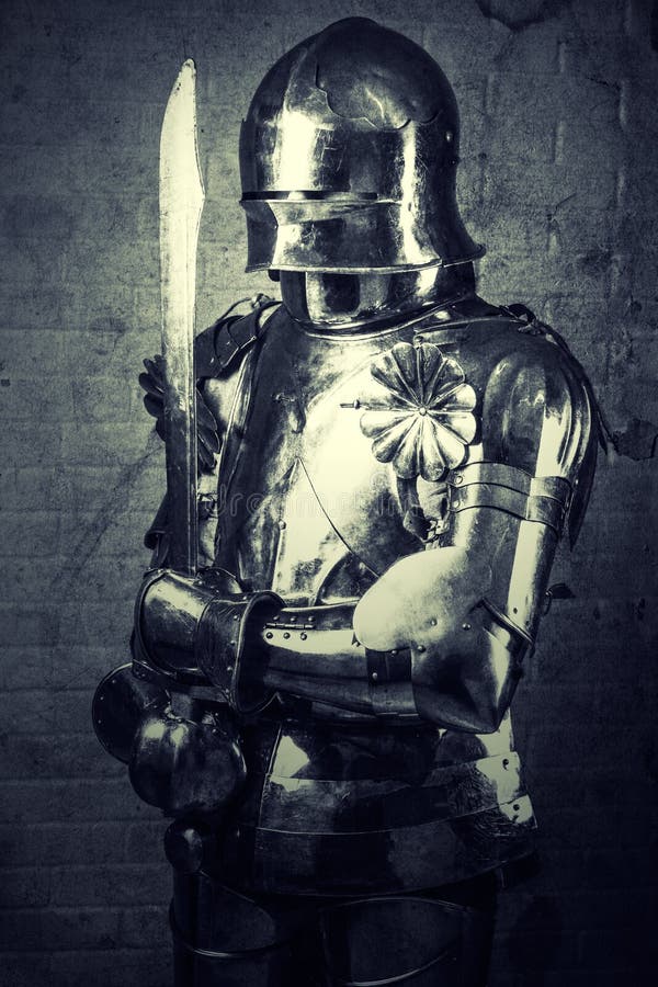 Knight wearing armor stock image. Image of history, armor - 49256305