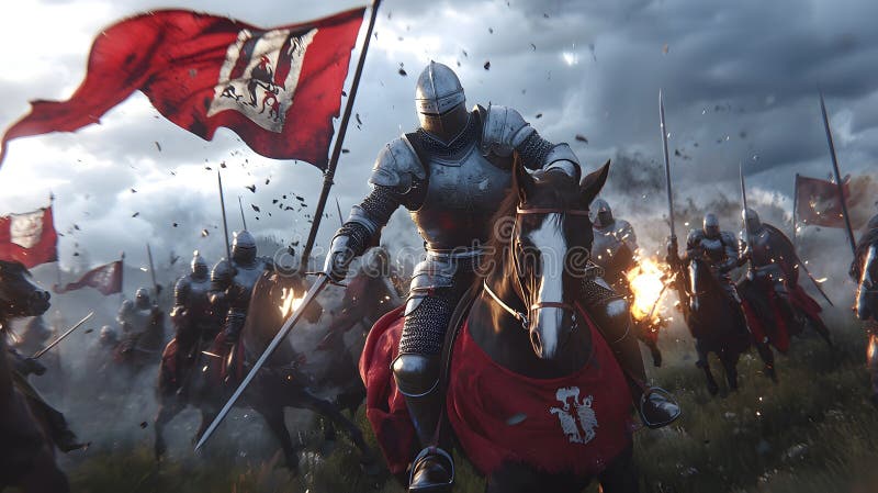 Knightly Charge Battlefield Action Scene Dramatic Sky Dynamic ...
