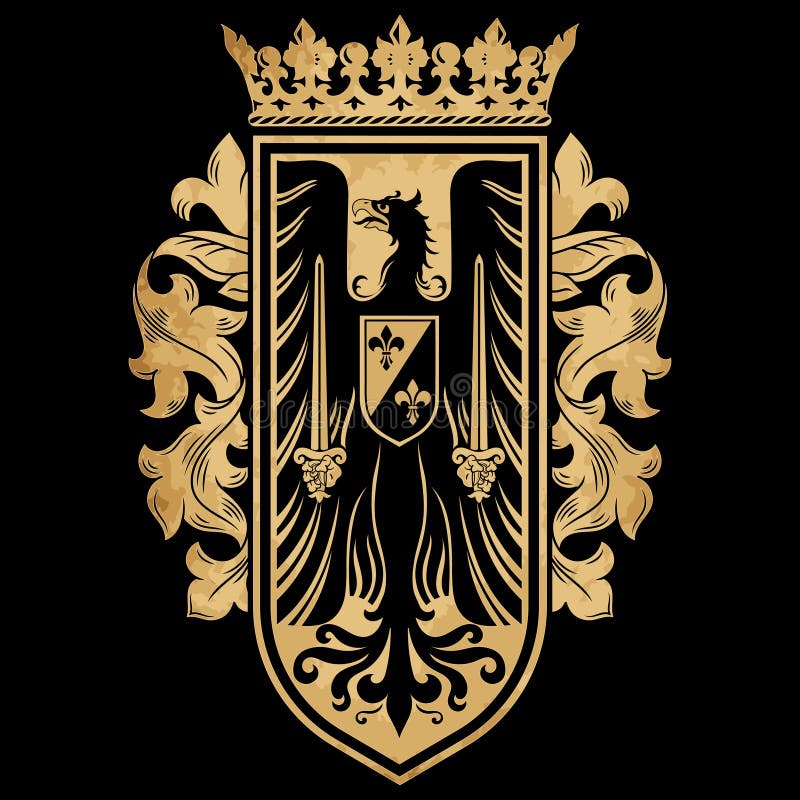 Knightly Design. Knight Templar in Armor with a Spear, Shield, Flag and ...