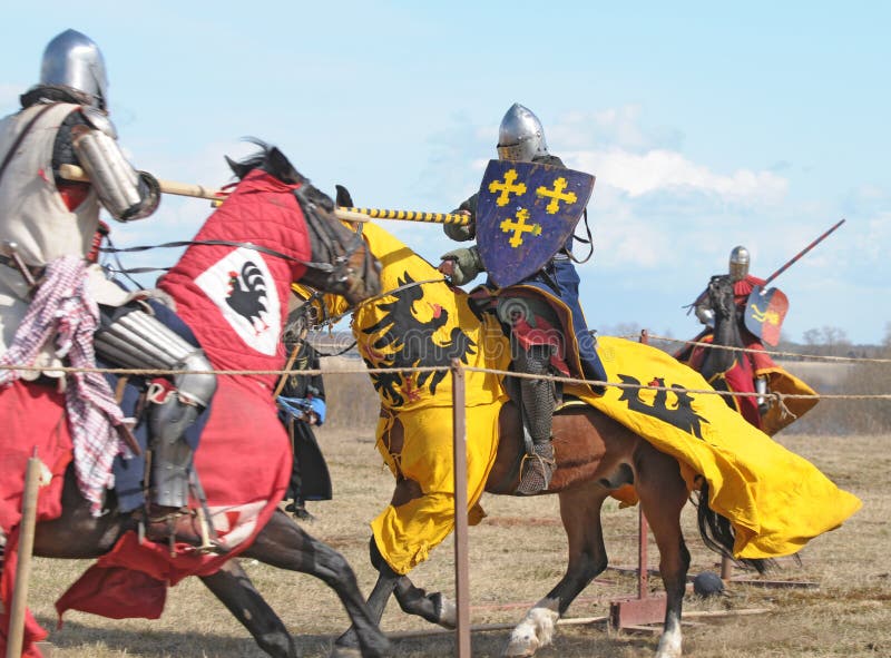 Knightly duel stock photo. Image of home, king, medieval - 15717674