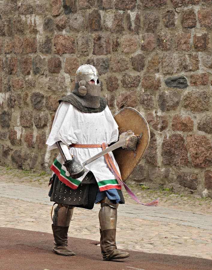 Knights in an Armor and with the Weapon Stock Image - Image of middle ...