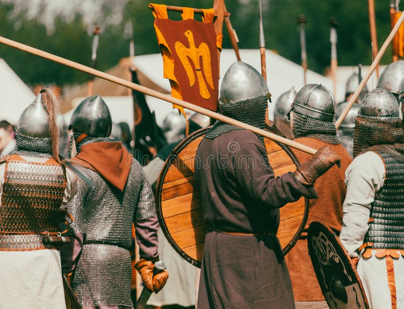 Knights in Armor with Weapons at War Stock Photo - Image of army, smoke ...