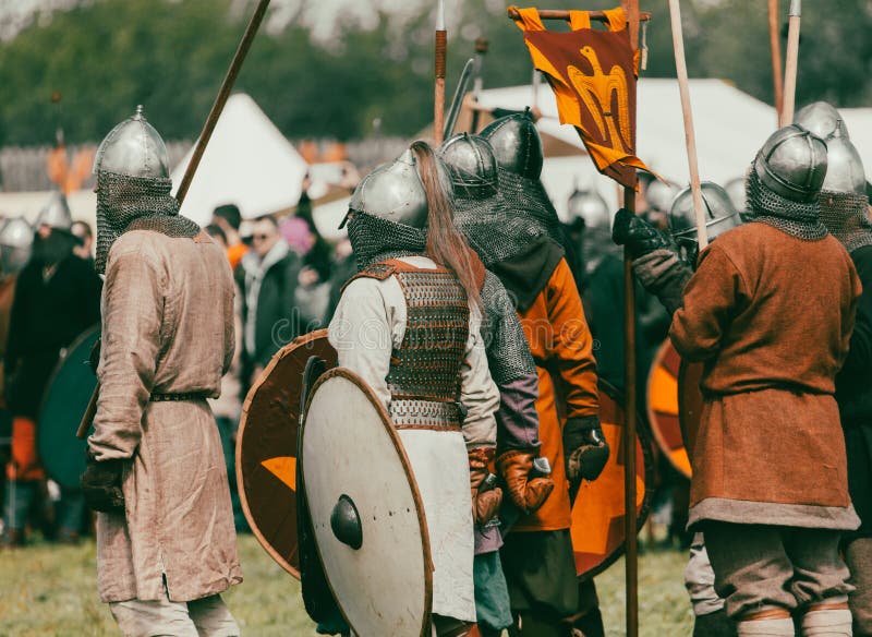 Knights in Armor with Weapons at War Stock Image - Image of attack ...