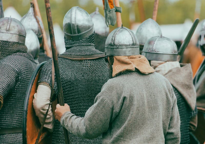 Knights in Armor with Weapons at War Stock Image - Image of military ...
