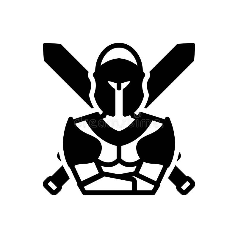 Black Solid Icon for Knights, Medieval and Spartan Stock Vector ...