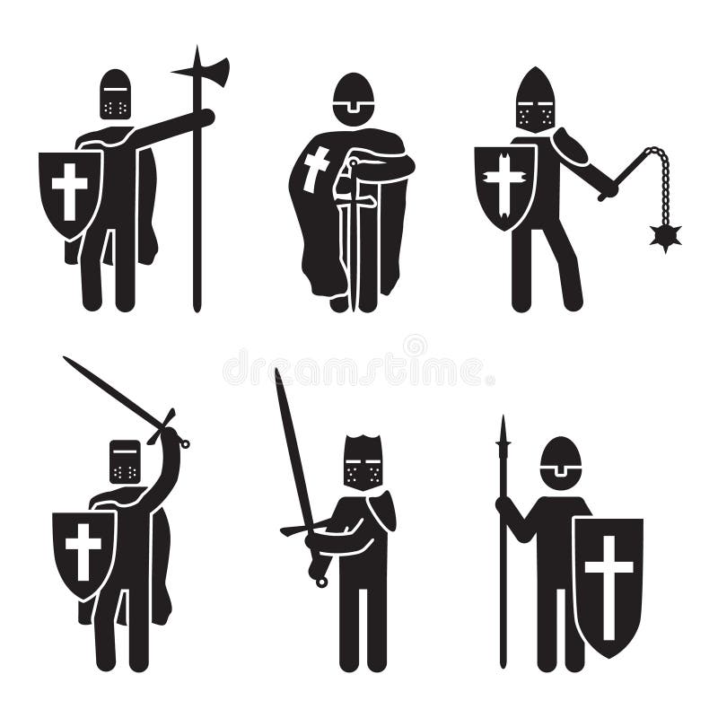 Medieval Knights Armor Vector Set. Medieval Armor Icons Set. Vector ...