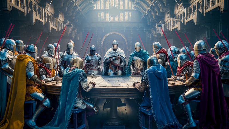 Knights of the Round Table. 01. Stock Illustration - Illustration of ...