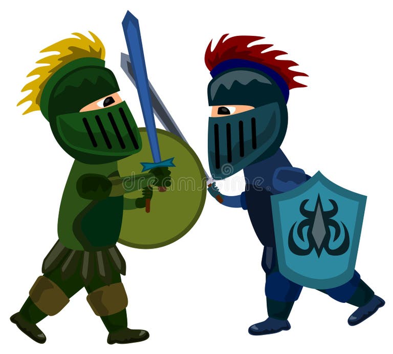 Two Cartoon Knight Fighting Stock Illustrations – 48 Two Cartoon Knight ...