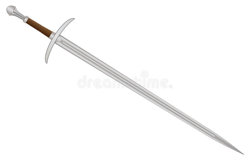 Knights Sword Outline on White Stock Vector - Illustration of army ...