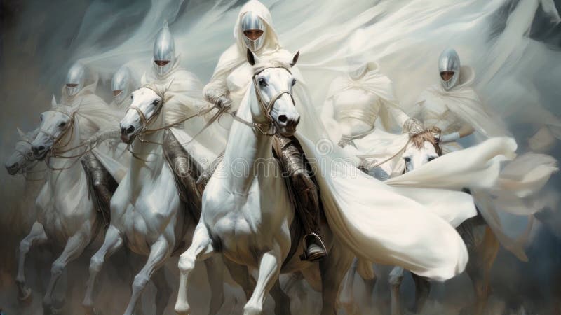 Knights in White Sating. Animated Video Clip. AI Generated Video Stock ...