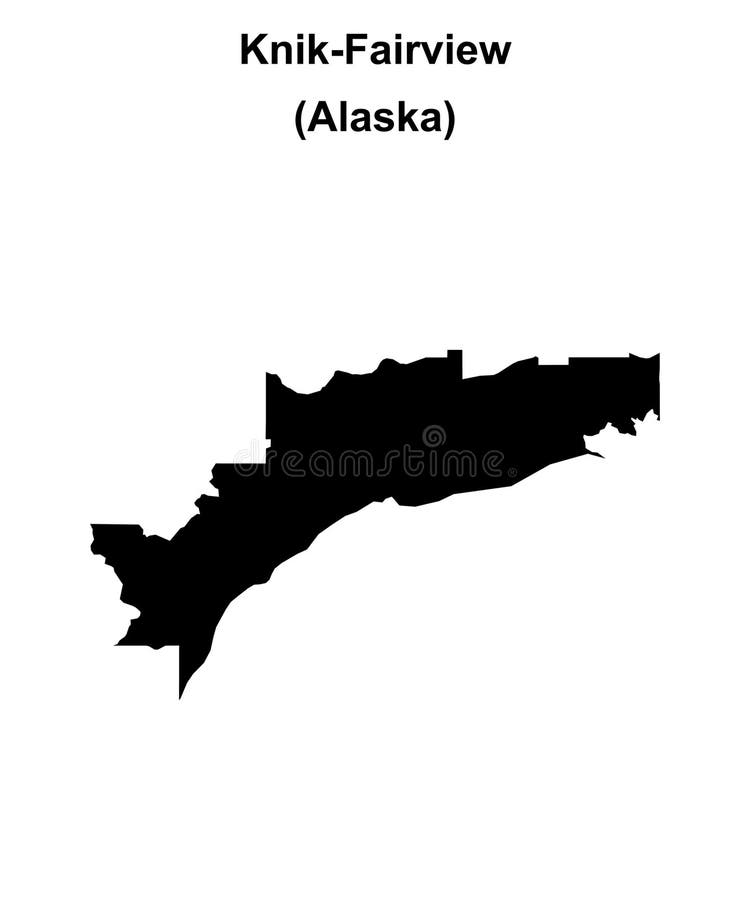 Knik-Fairview outline map stock vector. Illustration of contour - 357146917