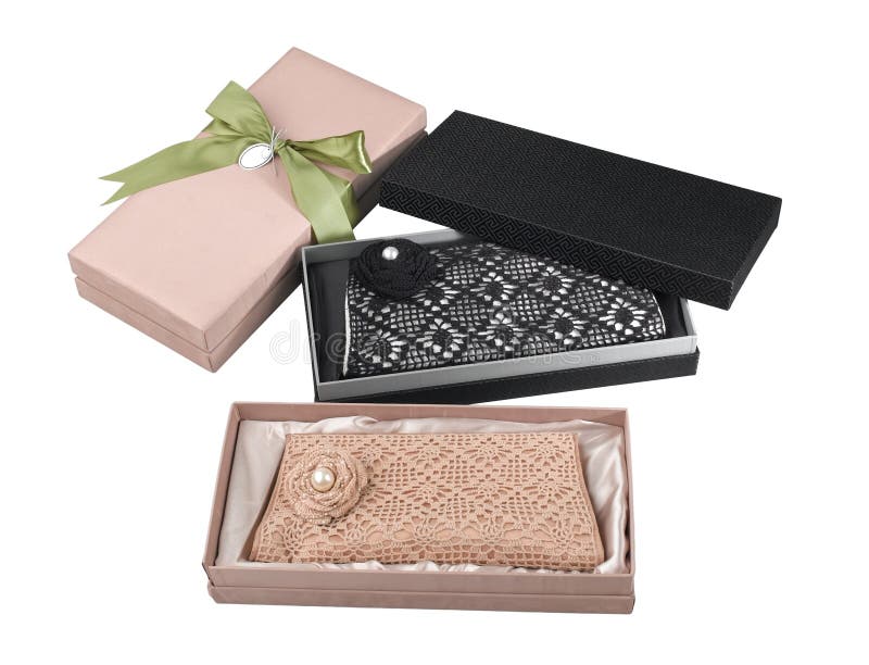 The Knit Purses in Beautiful Boxes Stock Image - Image of design ...