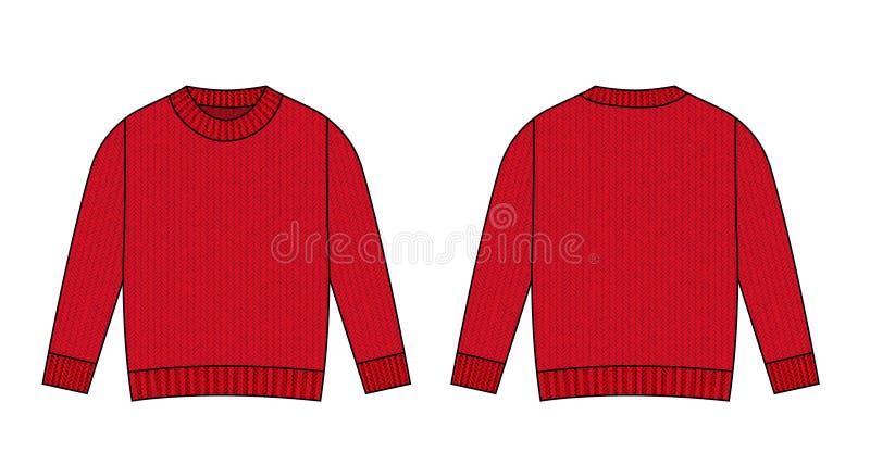 Knit Sweater Vector Template Illustration Stock Vector - Illustration ...