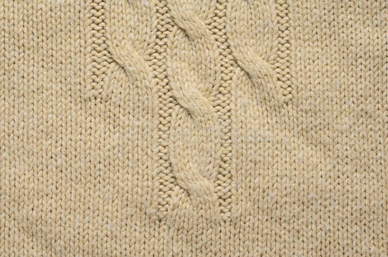 Knitted Cloth Texture With Cable Knits Pattern Stock Image - Image of ...