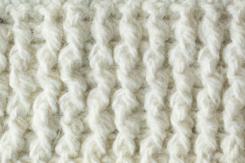 Knit Texture of White Wool Knitted Fabric with Cable Pattern As ...