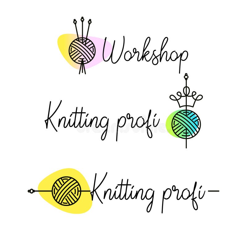 Knit Workshop, Creative Course, Master Class Vector Template Log Stock ...