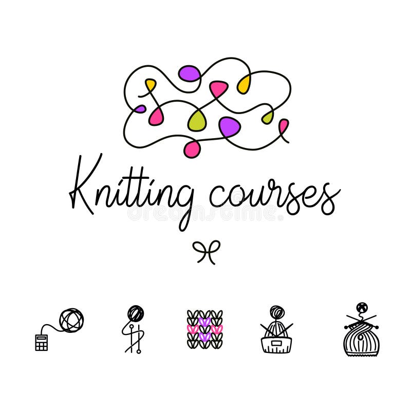 Knit Workshop, Creative Course, Master Class Vector Template Log Stock ...