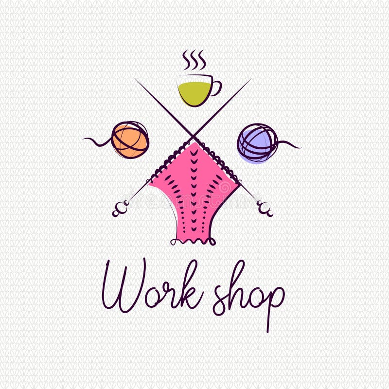 Knit Workshop, Creative Course, Master Class Vector Template Log Stock ...