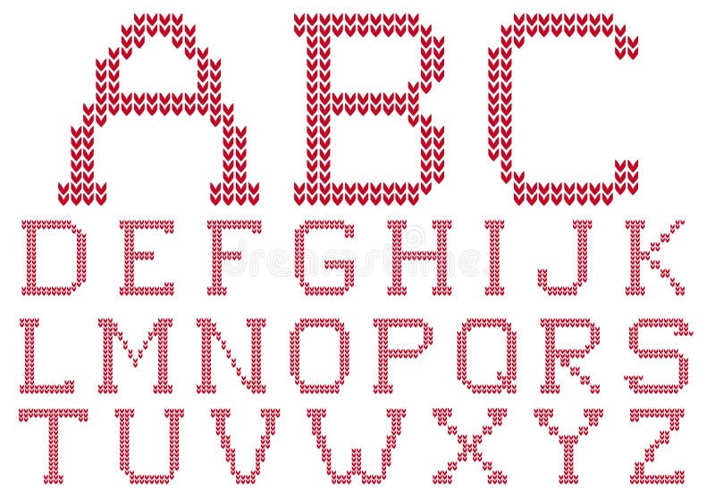 Knited Alphabet, Vector Set Stock Vector - Illustration of stitch ...