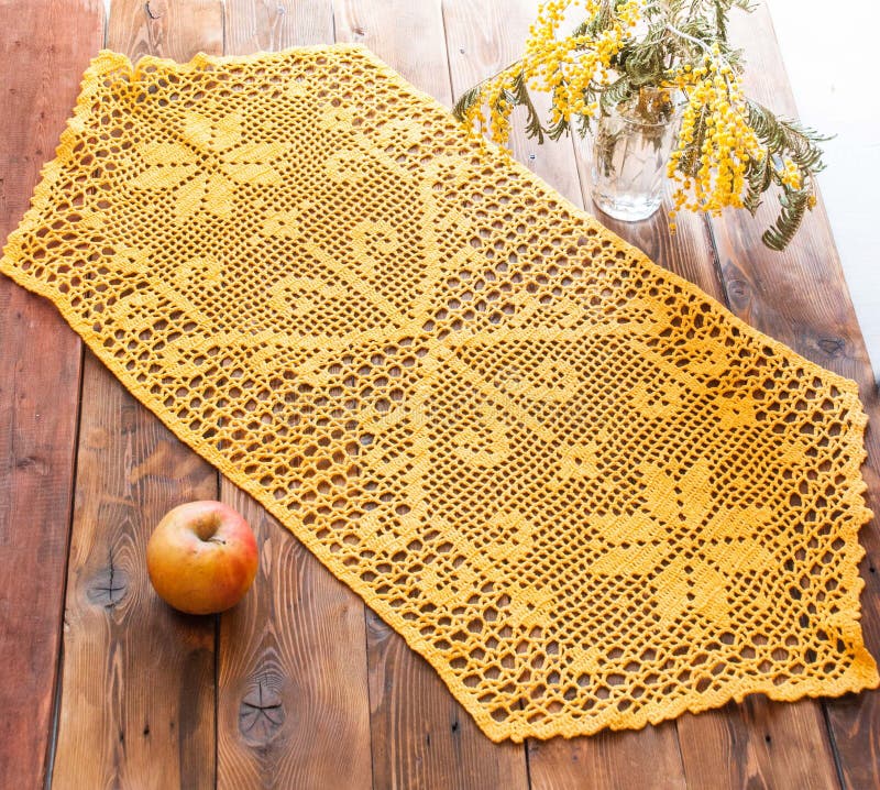 Knited Openwork Crochet Doily Stock Image - Image of domestic, close ...