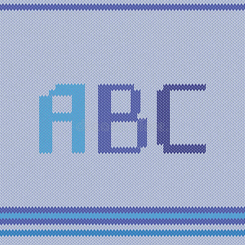 Knitted ABC blue stock illustration. Illustration of colors - 45685216