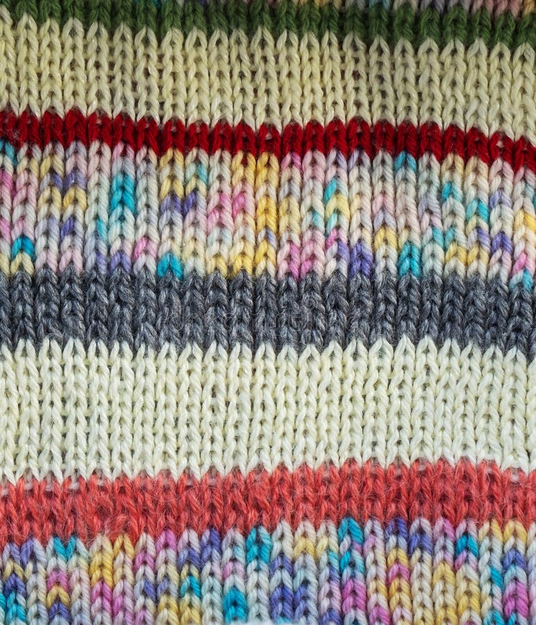 Knitted Background. Multi-colored Canvas of Wool Threads of Yellow ...