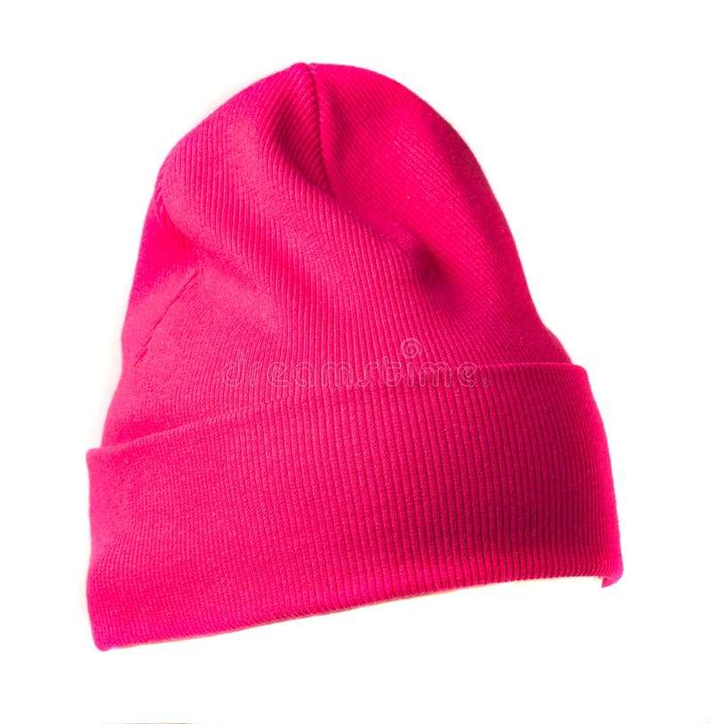 Knitted Beanie Isolated on White Background Stock Image - Image of ...