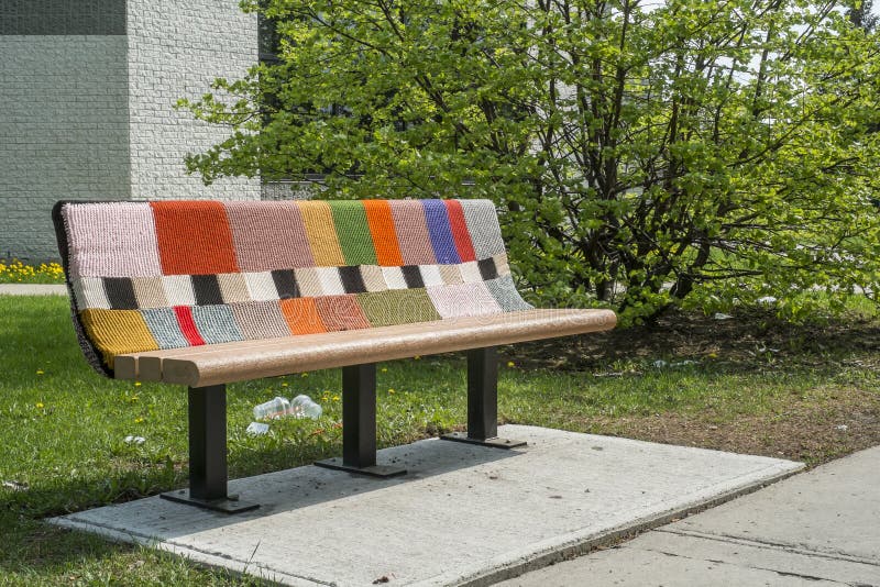 Knitted benche stock image. Image of restera, crochet - 54542857