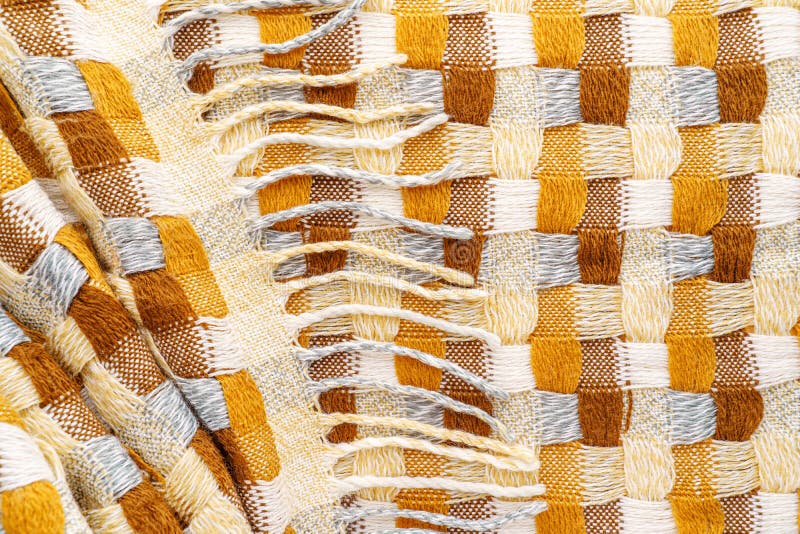 Knitted Blanket with Fringe Texture Stock Photo - Image of blanket ...