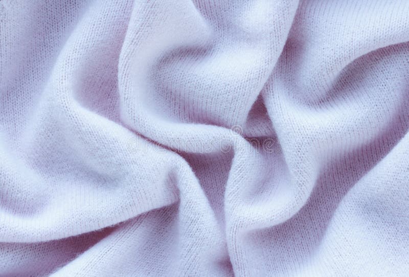 Knitted Blue Fabric with Large Folds, Soft Cashmere Texture Stock Image ...