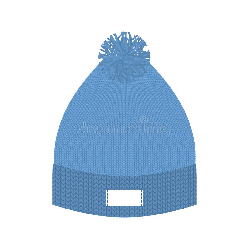 Knitted Blue Hat. Winter Cap. Wool Accessory for Cold Weather Stock ...