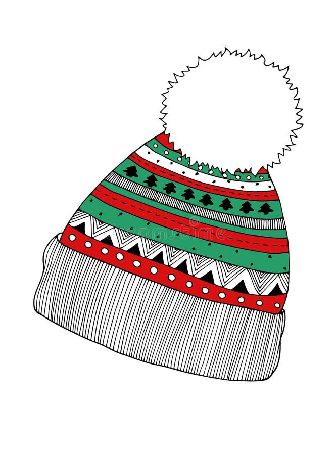 Knitted Cap, Vector Illustration Stock Vector - Illustration of ...