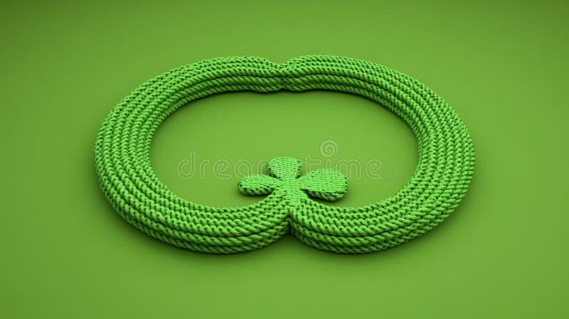 Knitted Clover Frame on Green Backdrop Stock Illustration ...