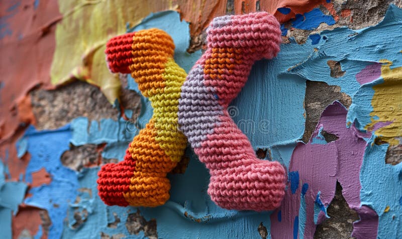 Knitted Colored Letter X on an Abstract Background. Stock Photo - Image ...