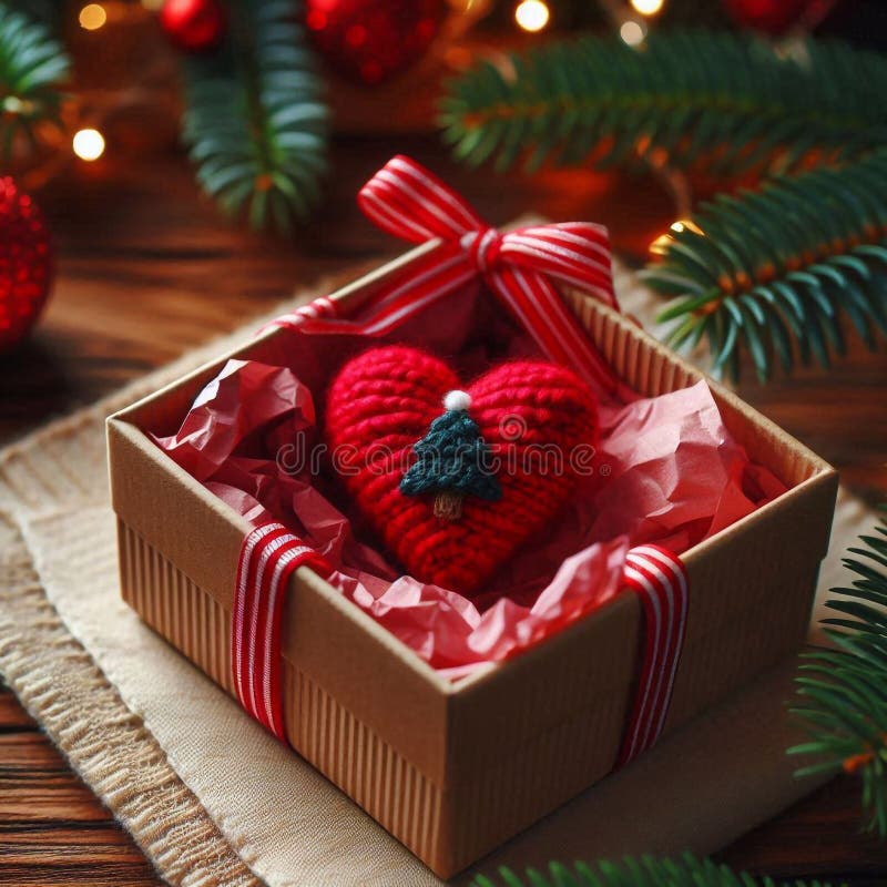 A Knitted Decorative Heart Made of Wool Stock Illustration ...
