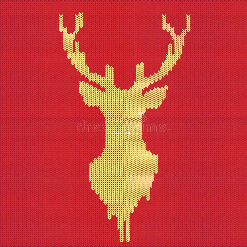 Knitted Deer Pattern stock vector. Illustration of fabric - 88616500