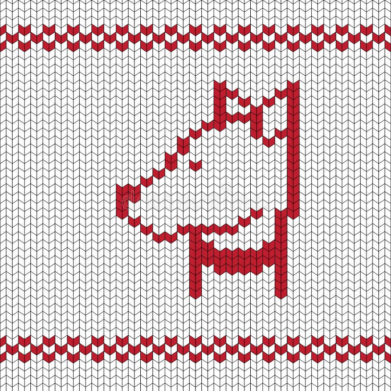 Knitted Dog in a Collar, Red White Retro Style Stock Vector ...
