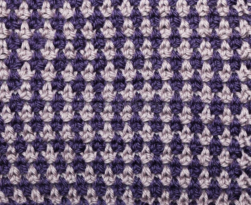Knitted Double-Colored Pattern Stock Photo - Image of fiber, closeup ...