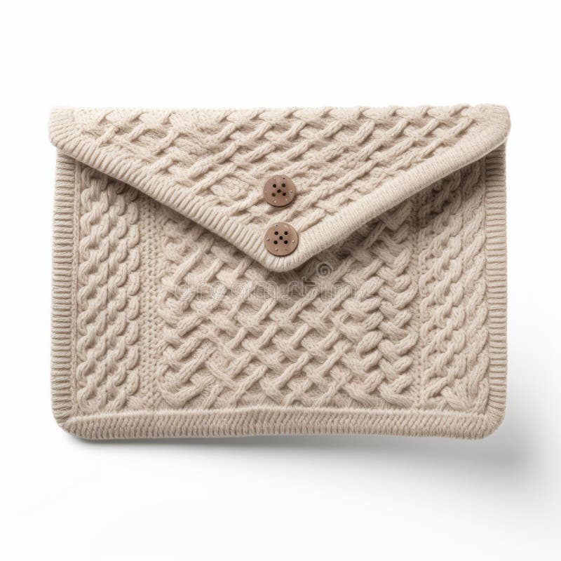 Knitted Envelope: Isolated on White Background Stock Illustration ...