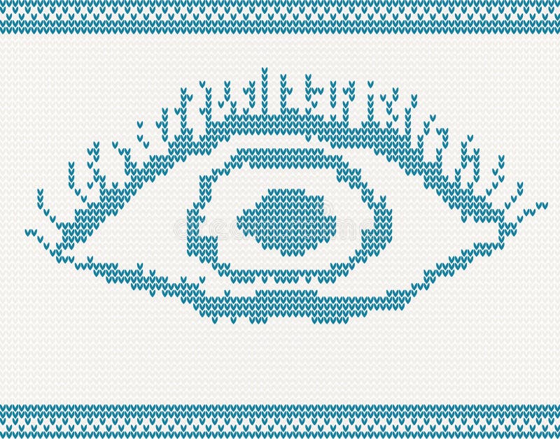 Knitted eye stock vector. Illustration of knitwear, retro - 35700083