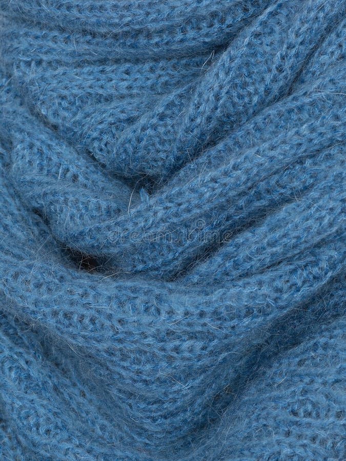 Knitted Fabric Blue Wool Cozy Texture Stock Photo - Image of material ...
