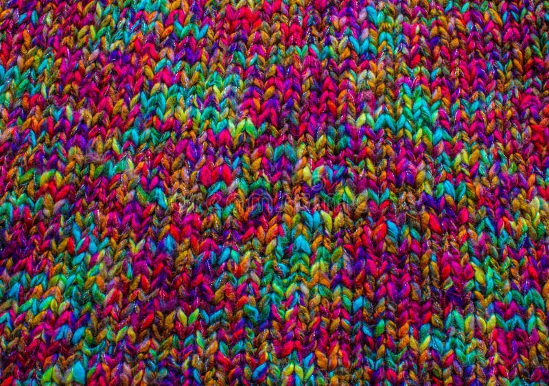 Knitted Fabric of Bright Threads. Background, Texture. Stock Photo ...