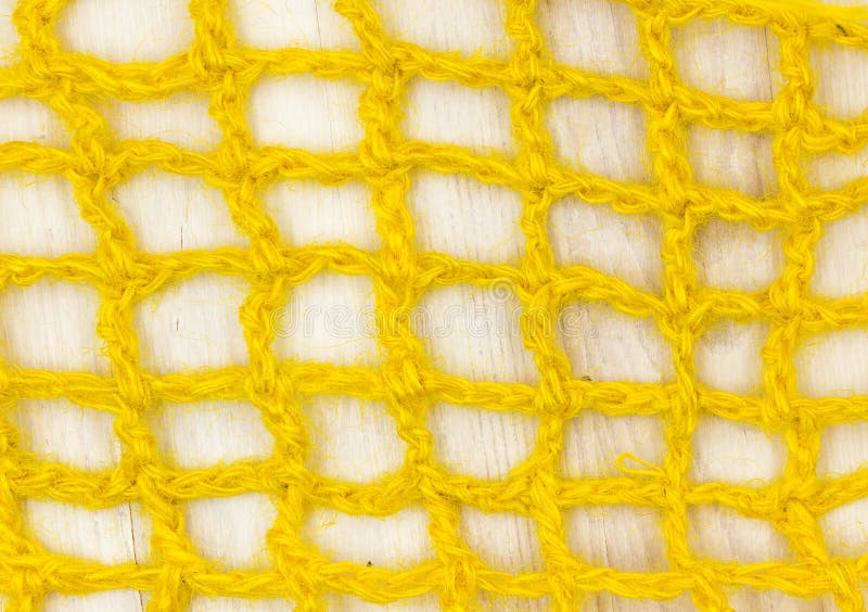 Knitted Fabric Made of Yellow Jute, Mesh. Close-up Stock Illustration ...