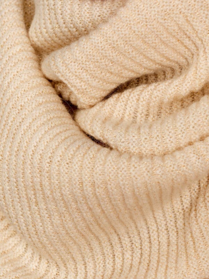Knitted Fabric Natural Beige Wool Cozy Texture Stock Image - Image of ...